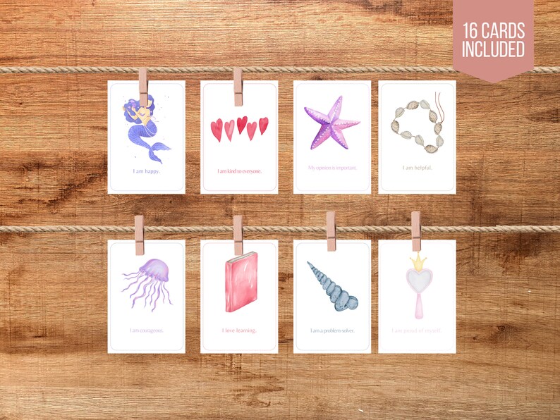 Mermaid Affirmation Cards for Kids: Positive Daily Flashcards (PDF) - Etsy