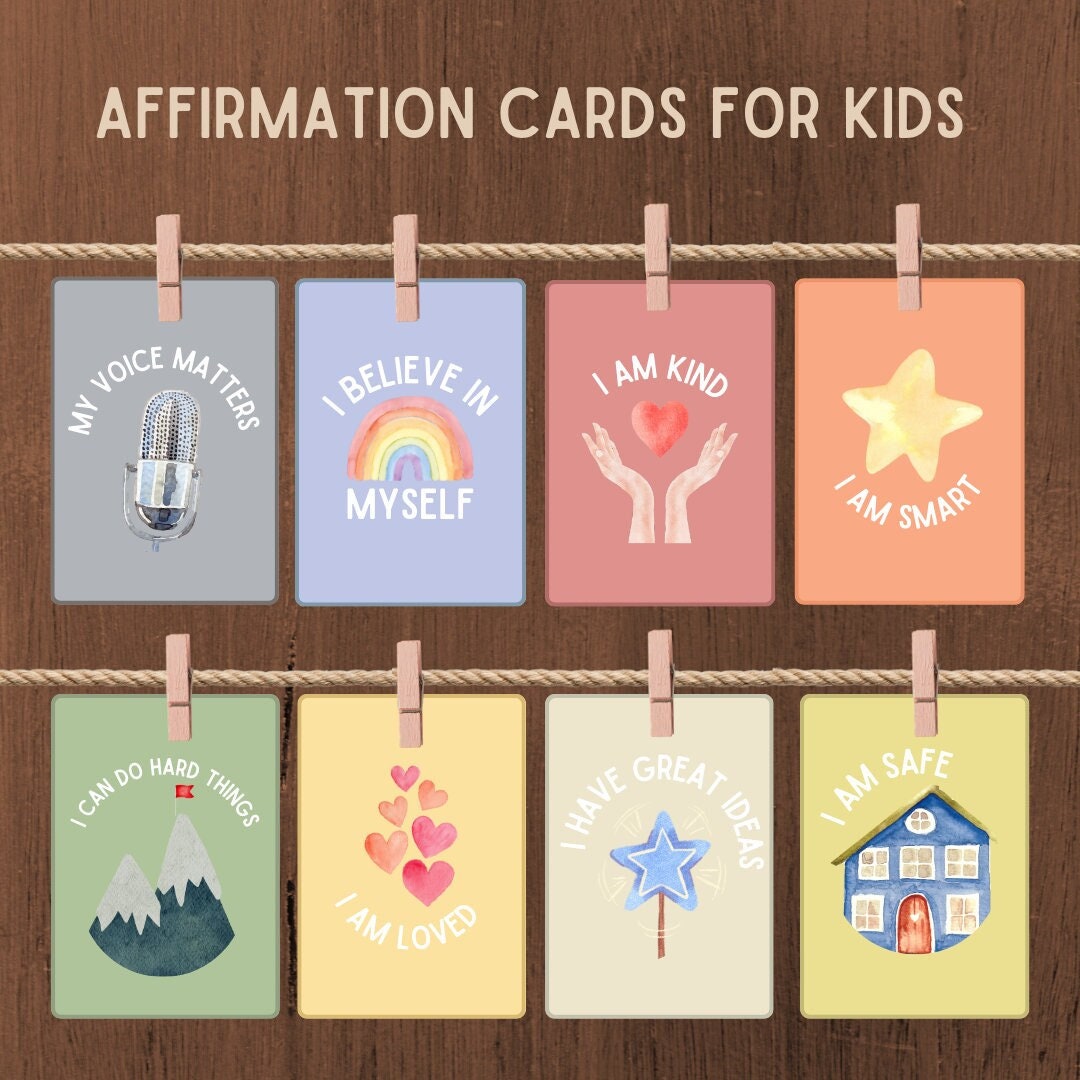 16 Affirmation Cards for Kids, Toddler Affirmation Cards, Kids ...