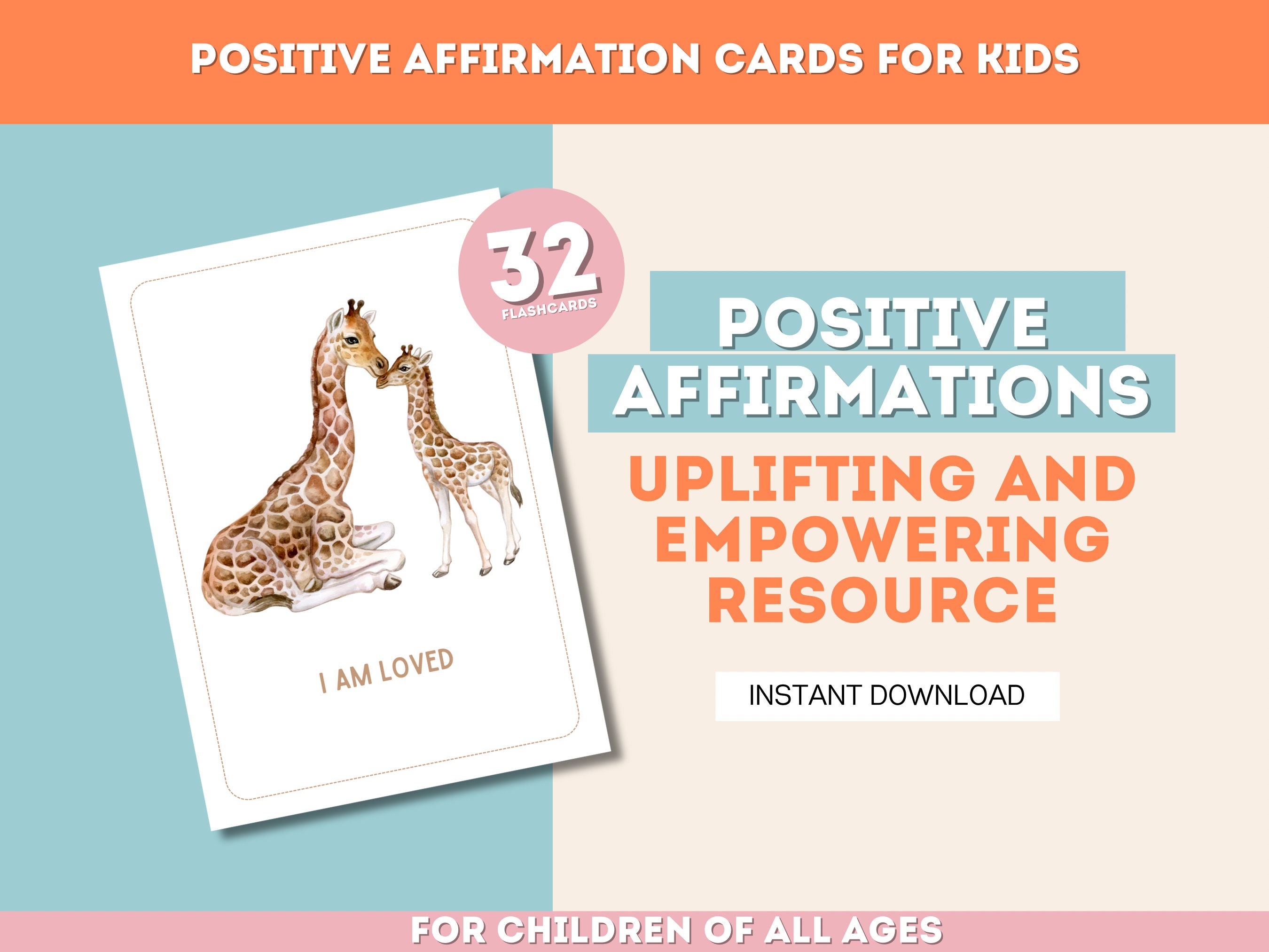 Printable Affirmation Cards for Kids, Positive Learning Flashcards ...