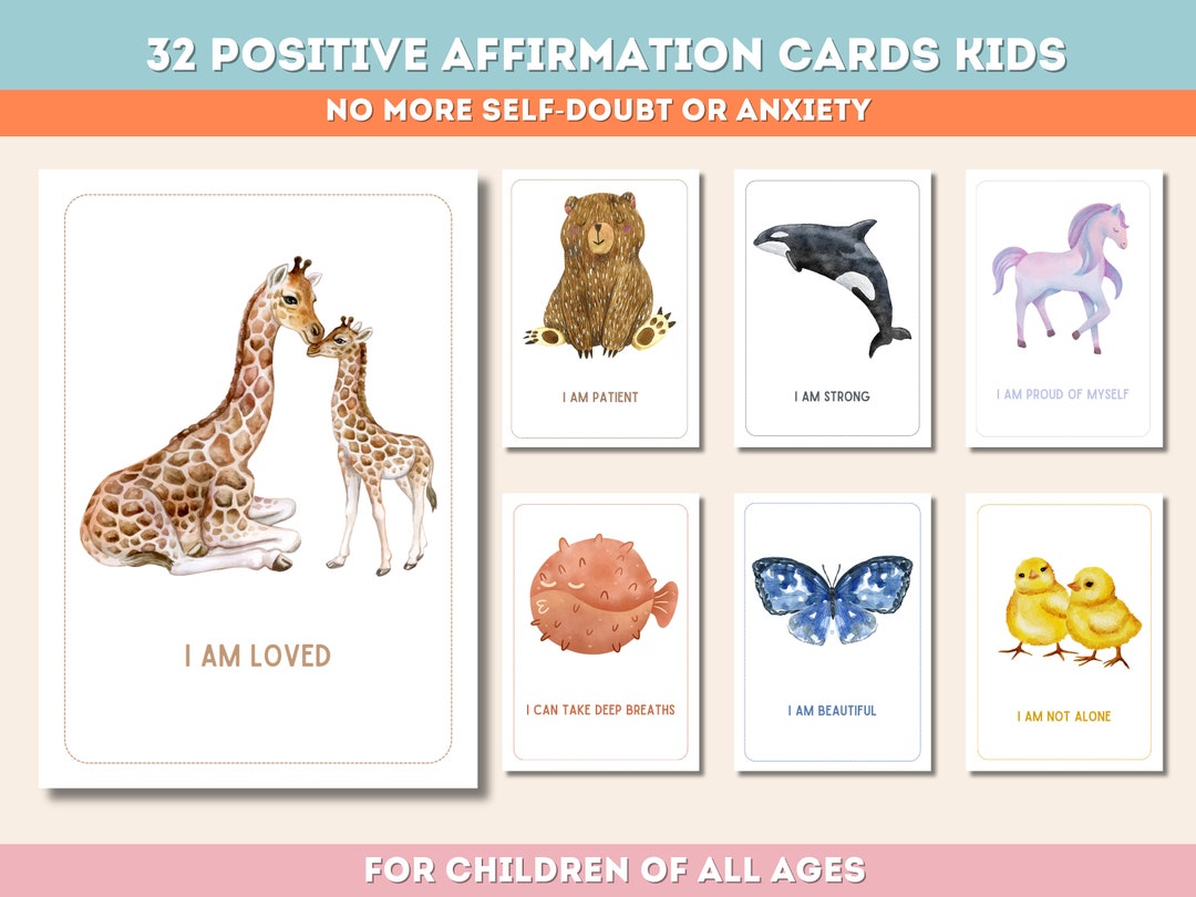 Printable Affirmation Cards for Kids: Positive Quotes (digital Download ...