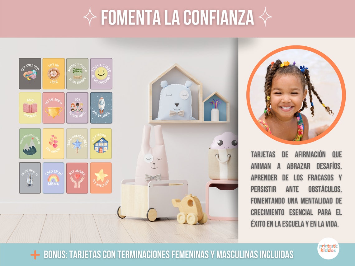 Spanish Affirmation Cards for Kids: Positive Self-esteem (PDF) - Etsy