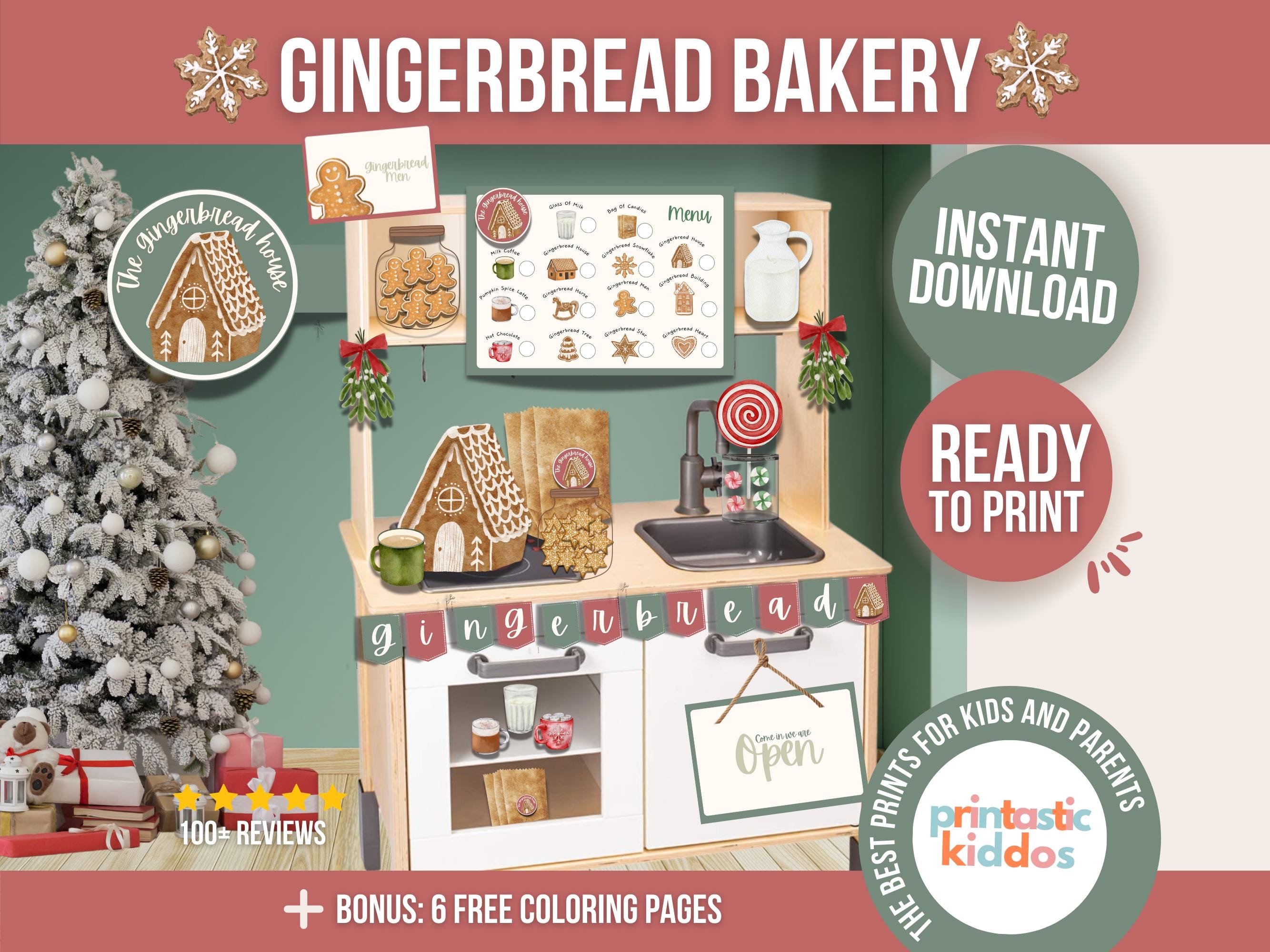 Printable Gingerbread Bakery Pretend Play Set Christmas Dramatic Play ...