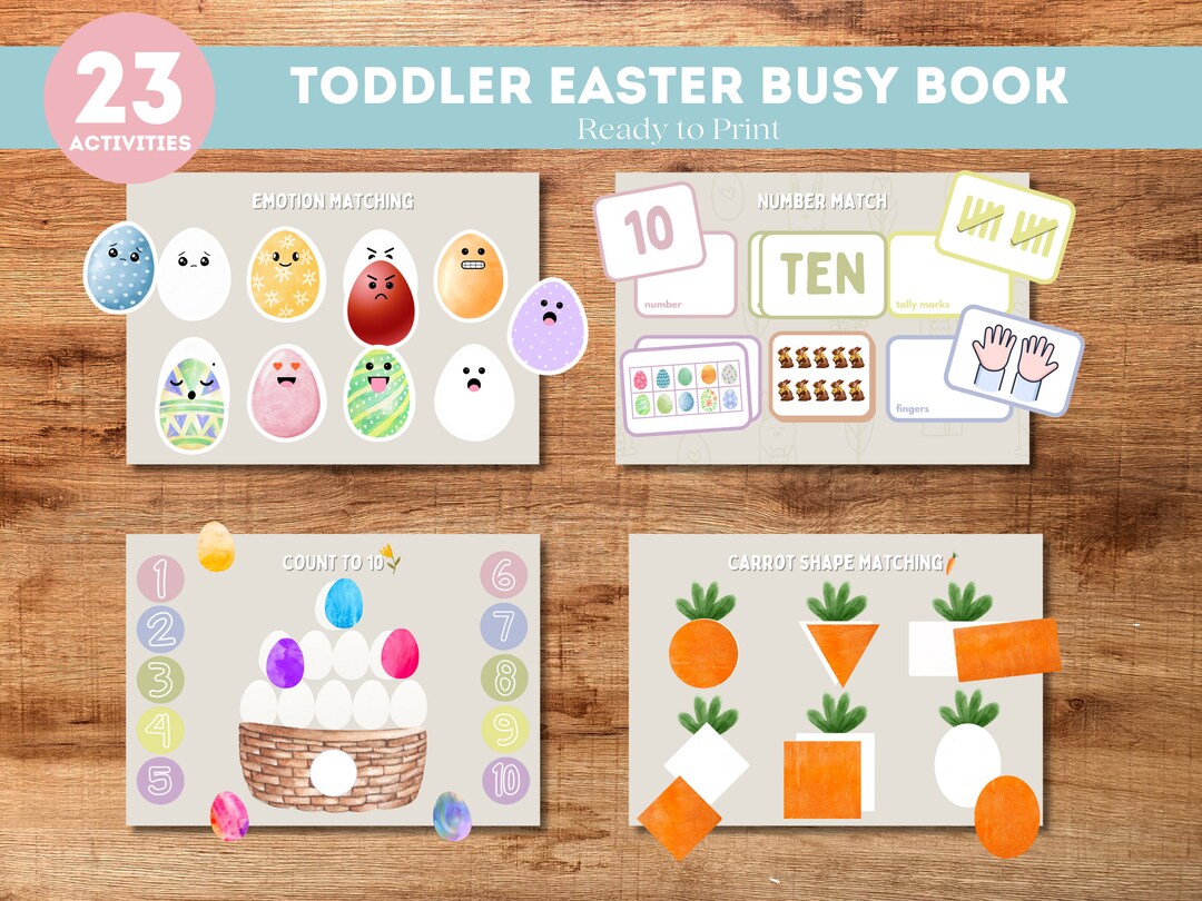 Busy Book, Learning Binder, Easter Printable Activity Book, Spring ...