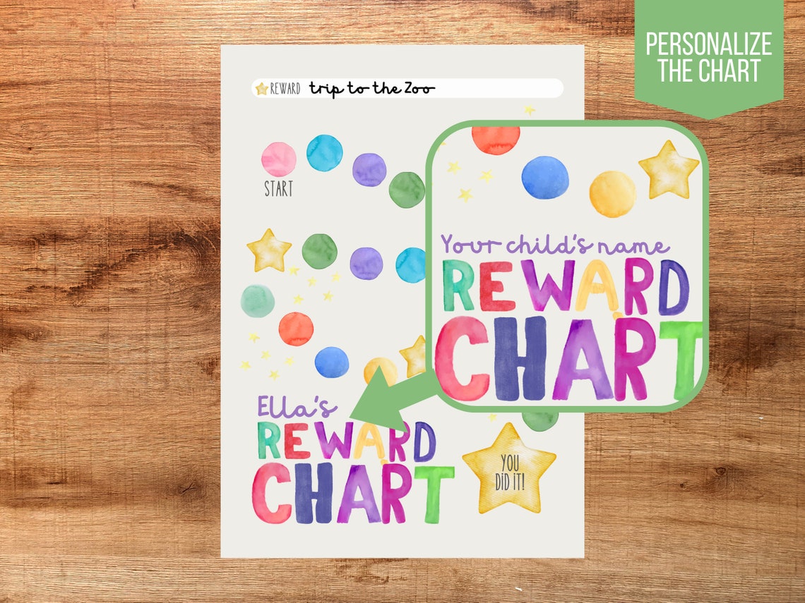 Sticker Reward Chart for Kids, Printable Sticker Chart, Goal Chart for ...