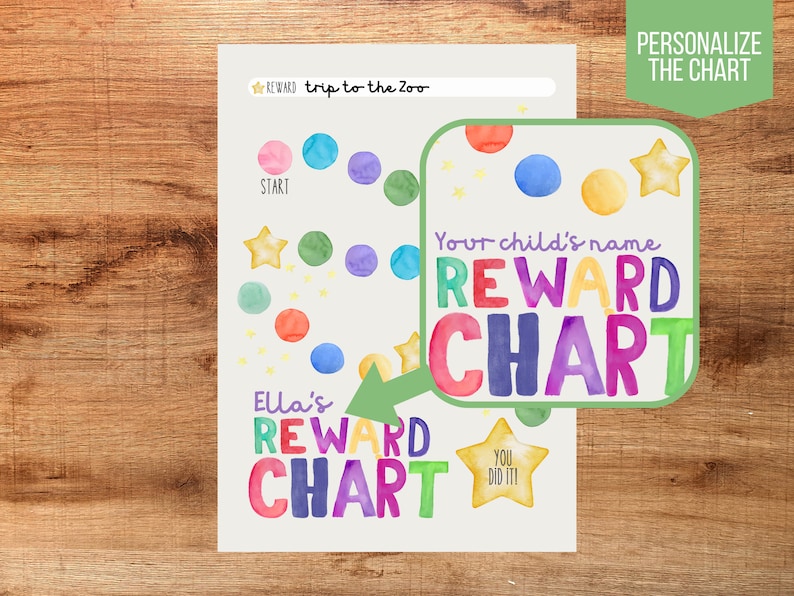 Sticker Reward Chart for Kids, Printable Sticker Chart, Goal Chart for ...