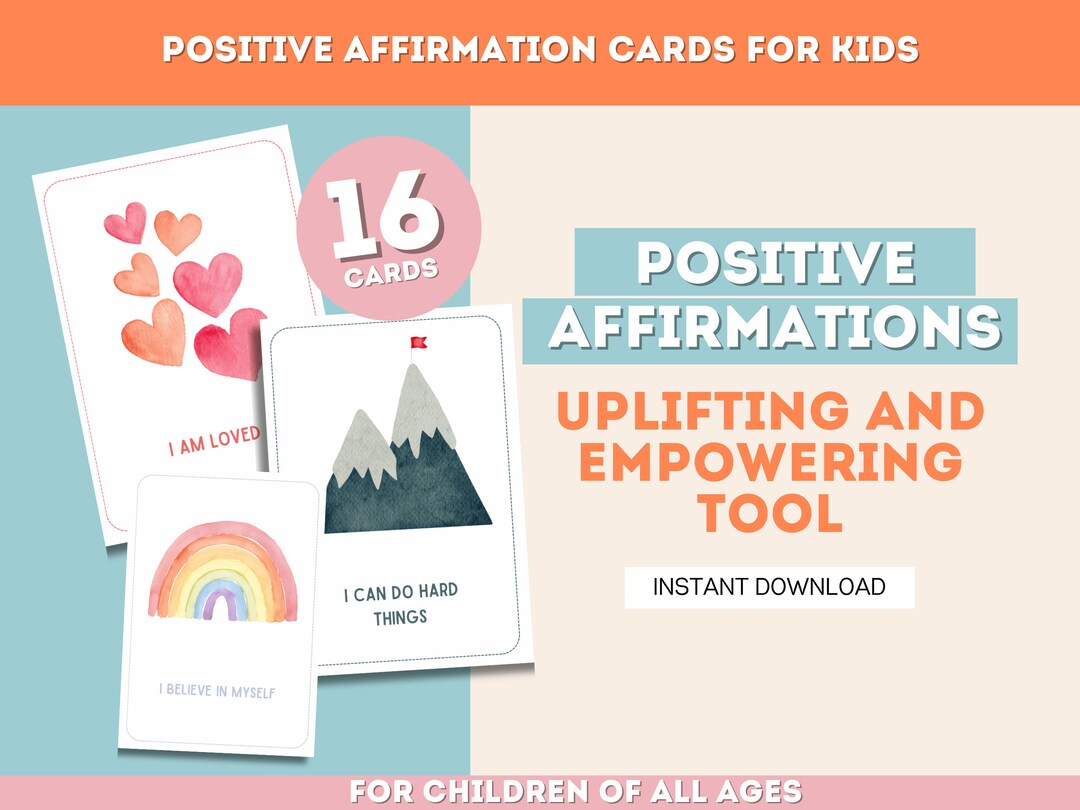 Positive Affirmation Cards, Empowering Kids Affirmations, Positive ...