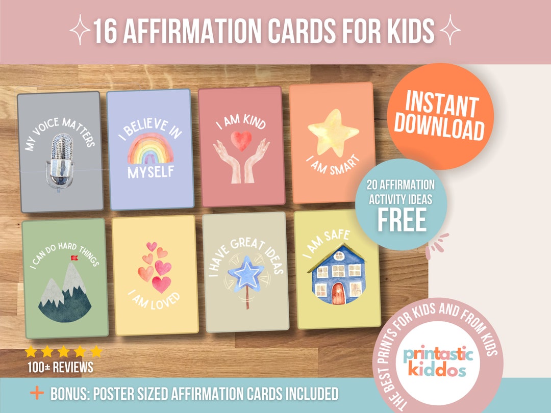 Affirmation Cards for Kids, Positive Kids Printables, Kids Empowerment ...
