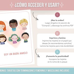 Tarjetas de afirmaciones positivas para niños en español / Positive ...