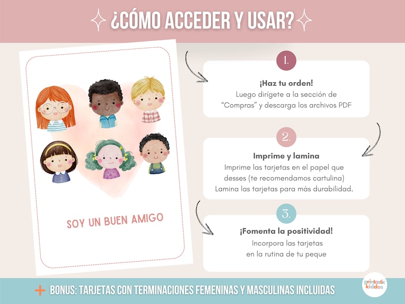 Tarjetas de afirmaciones positivas para niños en español / Positive ...