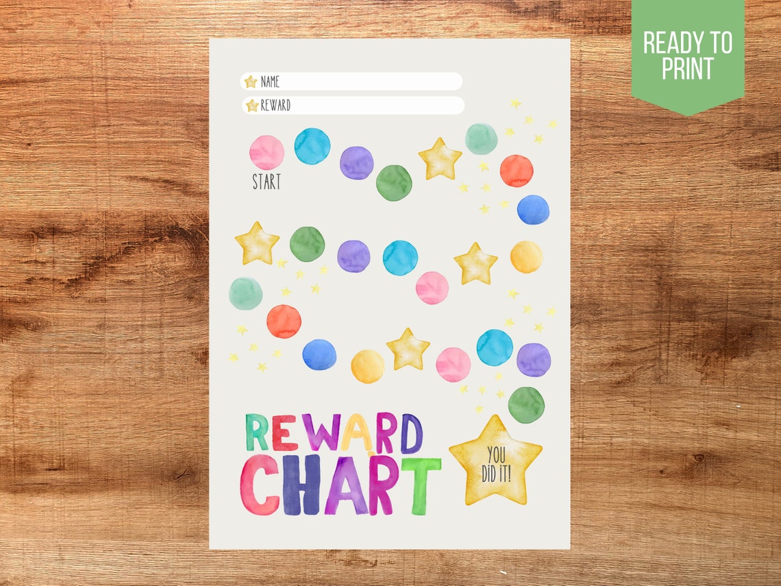 Sticker Reward Chart for Kids, Printable Sticker Chart, Goal Chart for ...