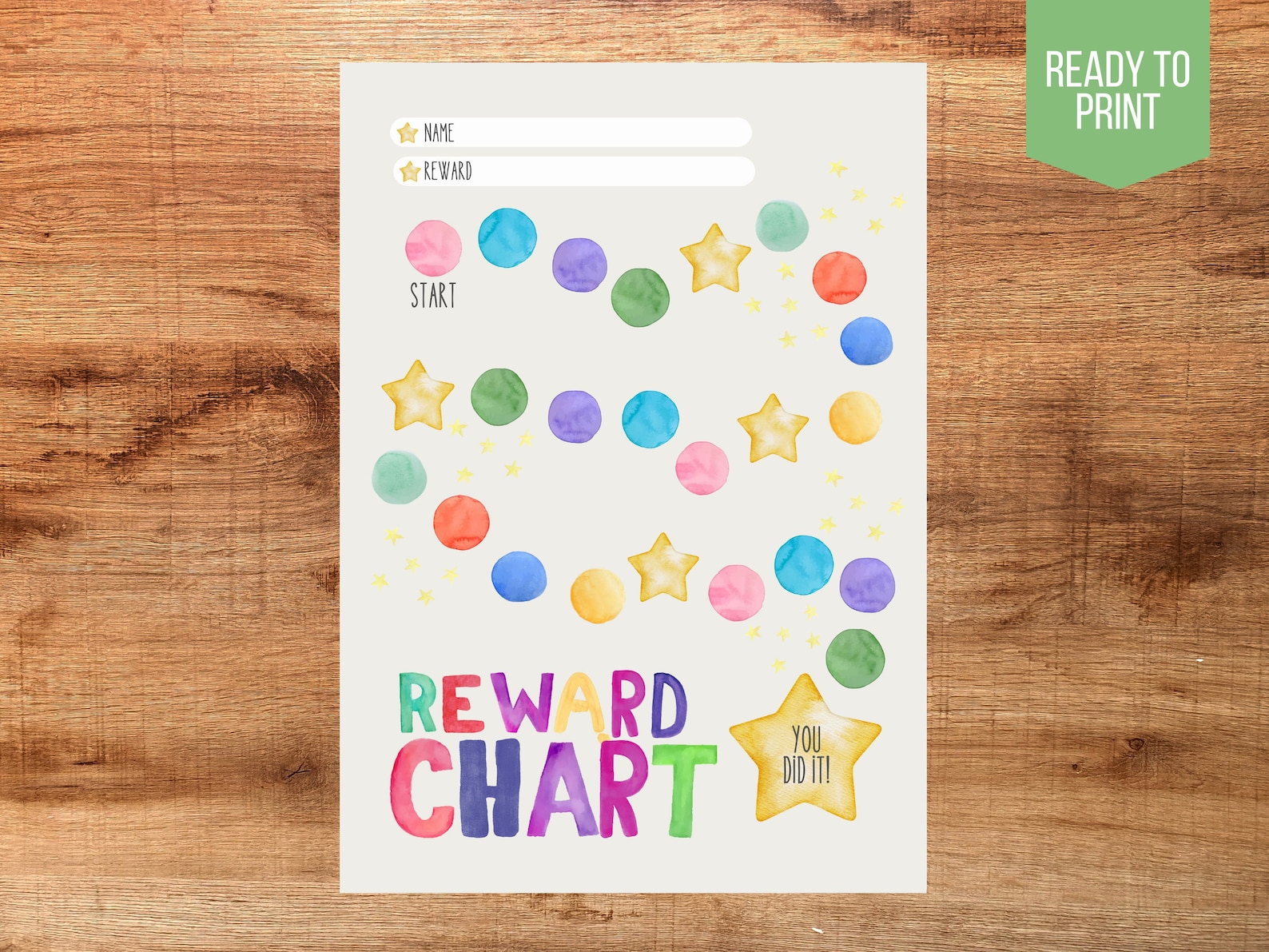 Sticker Reward Chart for Kids, Printable Sticker Chart, Goal Chart for ...