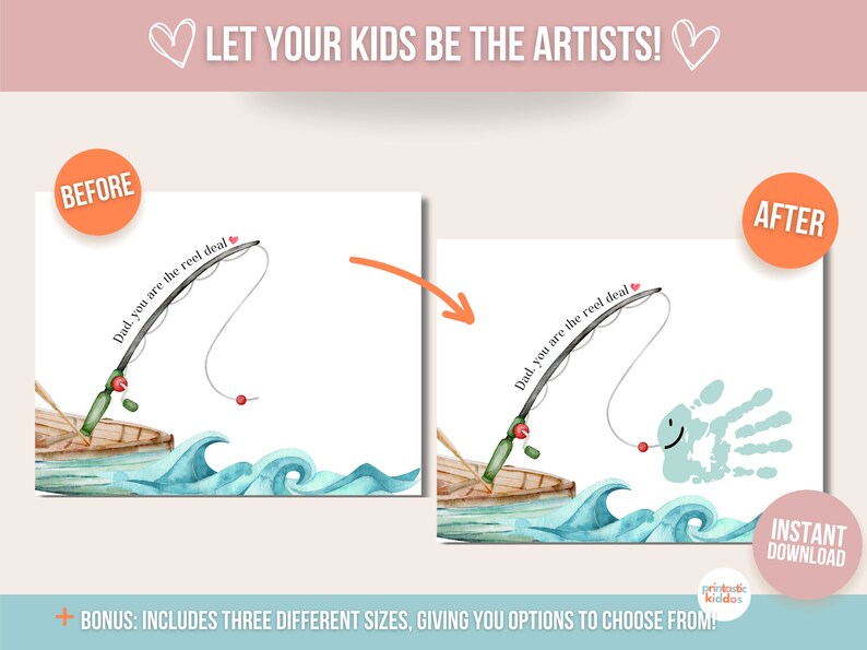 Fish Father's Day Handprint Craft, Father's Day Handprint Art, DIY Gift ...