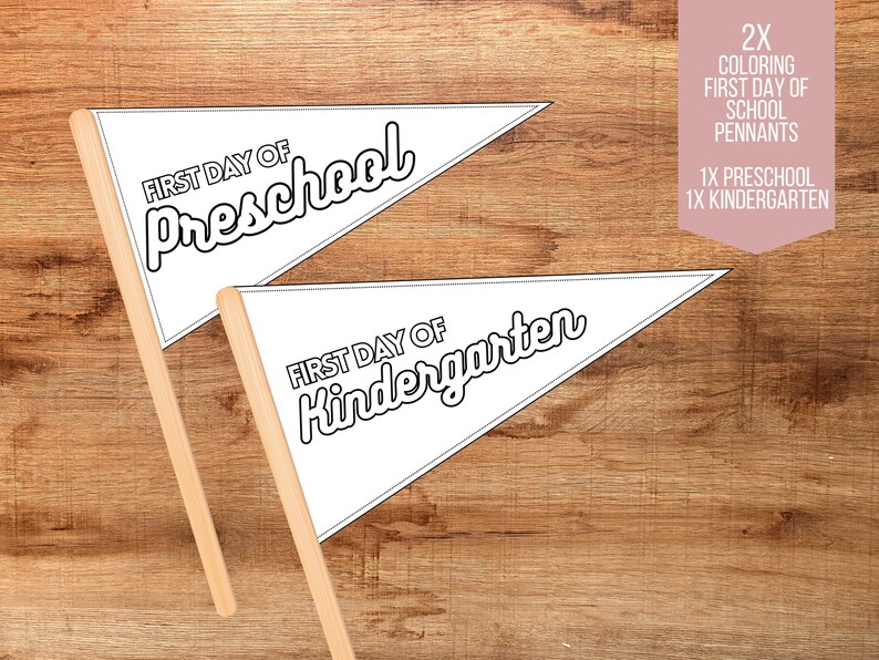 First Day of School Pennant Flag: Custom Printable (digital Download ...