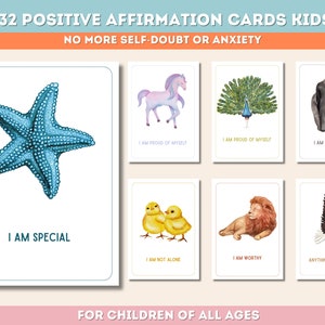 Printable Positive Affirmation Cards for Kids, Mental Health Cards for ...