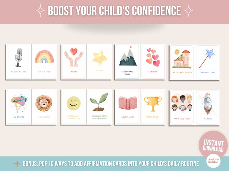 Empowering Affirmation Cards, Printable Affirmation Cards for Kids ...