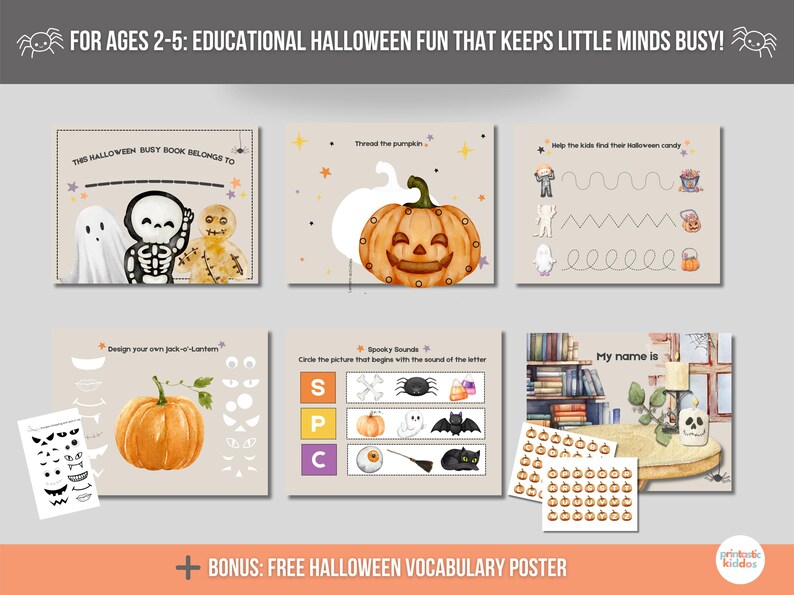 Halloween Busy Book: 20 Preschool Activities (digital Download) - Etsy