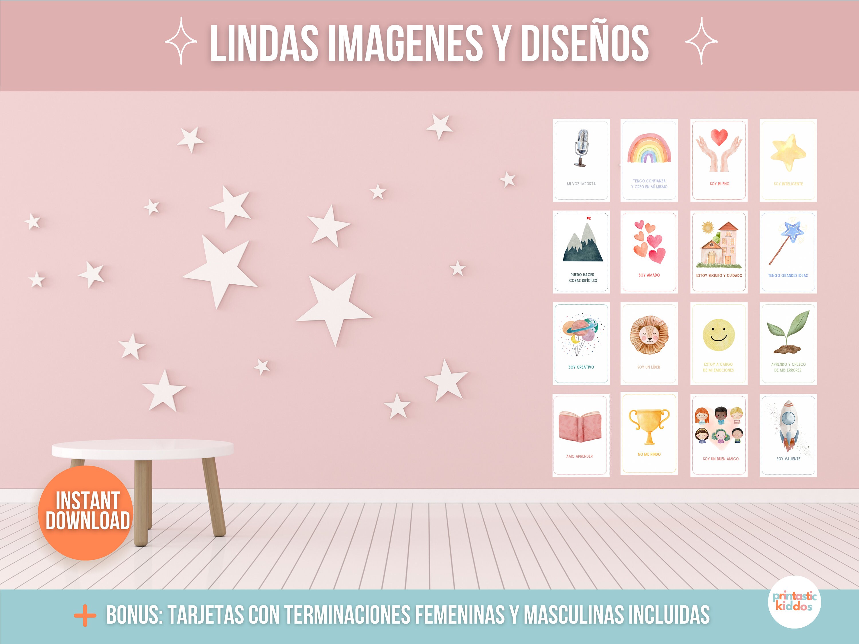 Tarjetas de afirmaciones positivas para niños en español / Positive ...