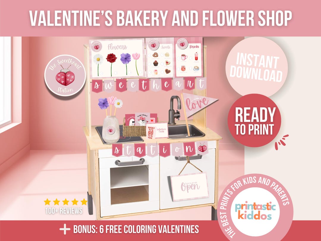 Valentines Bakery Dramatic Play, Valentine's Pretend Play, Classroom ...