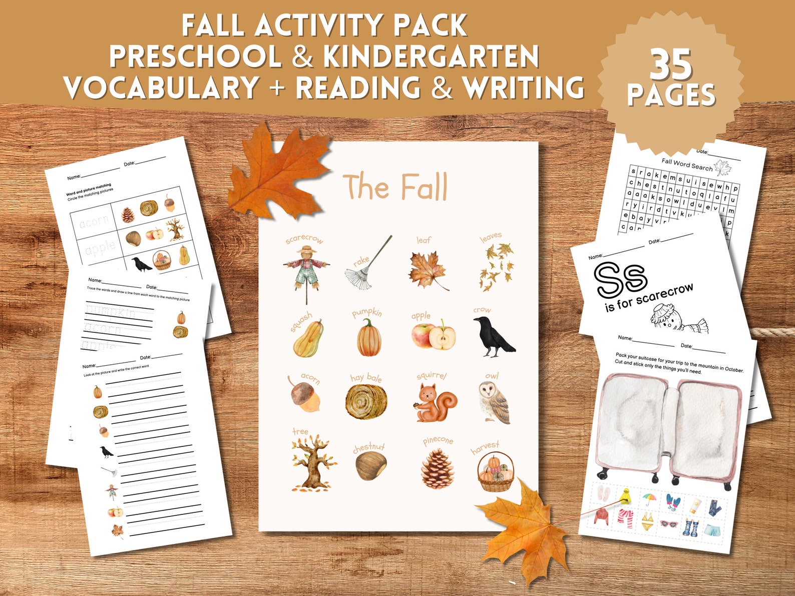 Fall Busy Book Printable, Printable Flashcards, Fall Coloring Pages ...
