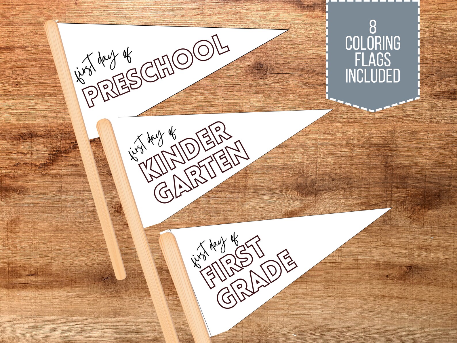 First Day of School Pennant Flag Pennant Flag Printable 1st Day of ...