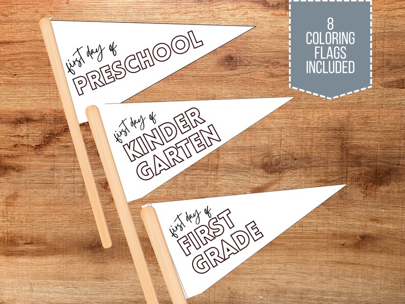 First Day of School Pennant Flag Pennant Flag Printable 1st Day of ...