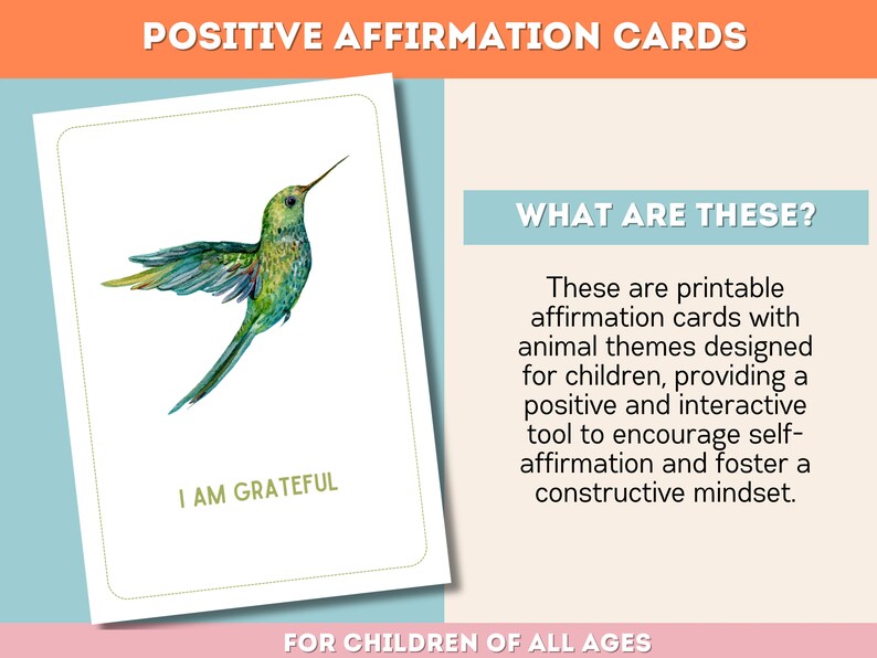 Printable Affirmation Cards for Kids, Positive Learning Flashcards ...