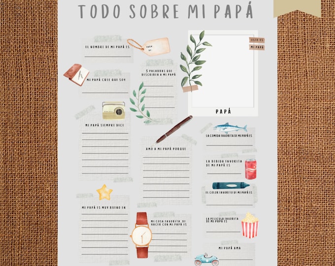 INSTANT DOWNLOAD - Dia Del Padre, Spanish, Regalo Para Papa, Papi ...