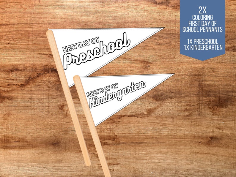 First Day of School Printable Pennant Flags (digital Download) - Etsy