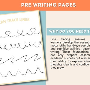 Pre-writing Practice: Line Tracing Worksheets for Toddlers (PDF Pattern ...