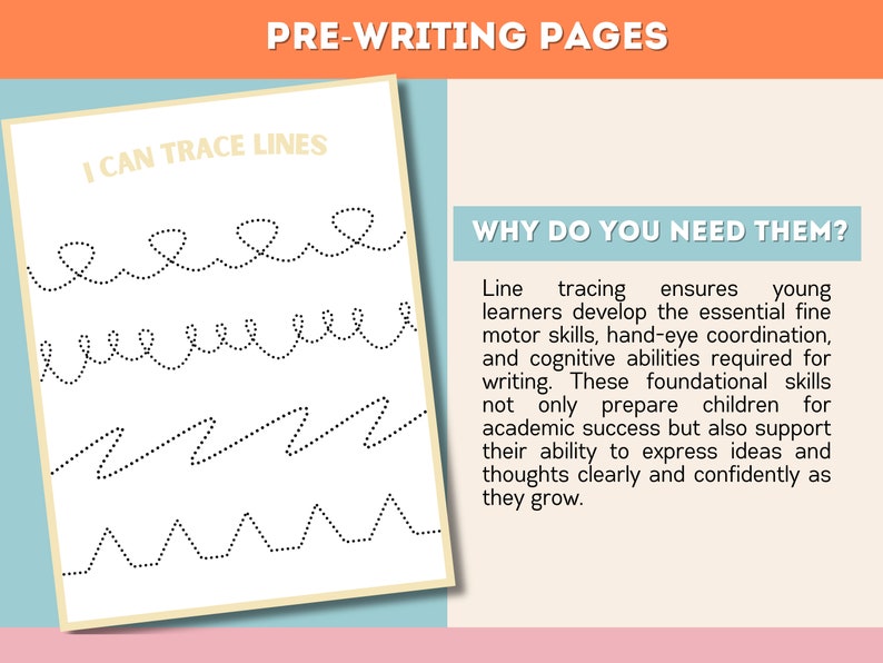 Pre-writing Practice: Line Tracing Worksheets for Toddlers (PDF Pattern ...