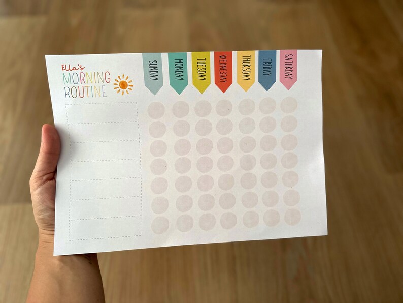 Printable Routine Chart for Kids, Morning Routine Chart for Children ...