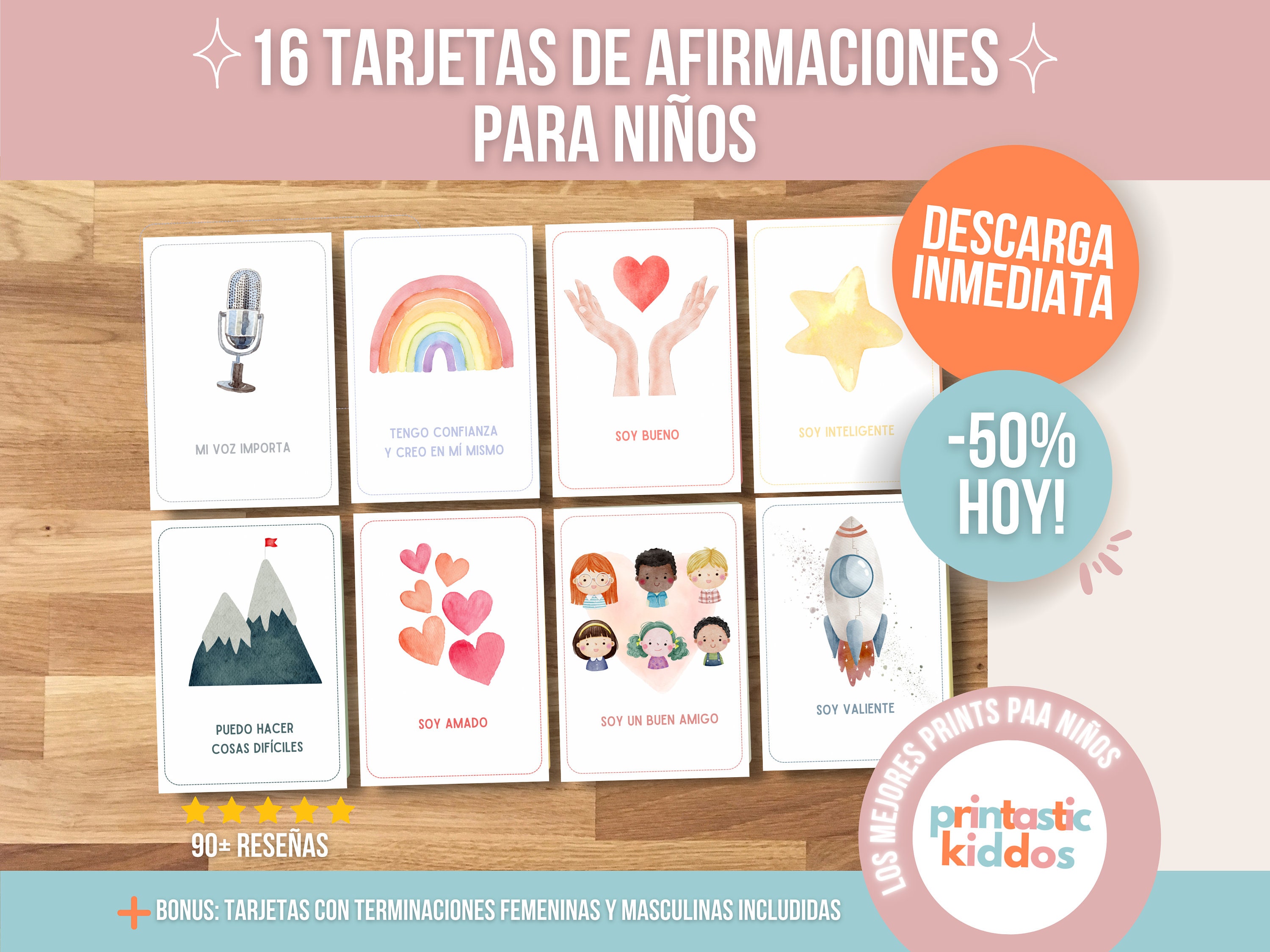 Tarjetas de afirmaciones positivas para niños en español / Positive ...