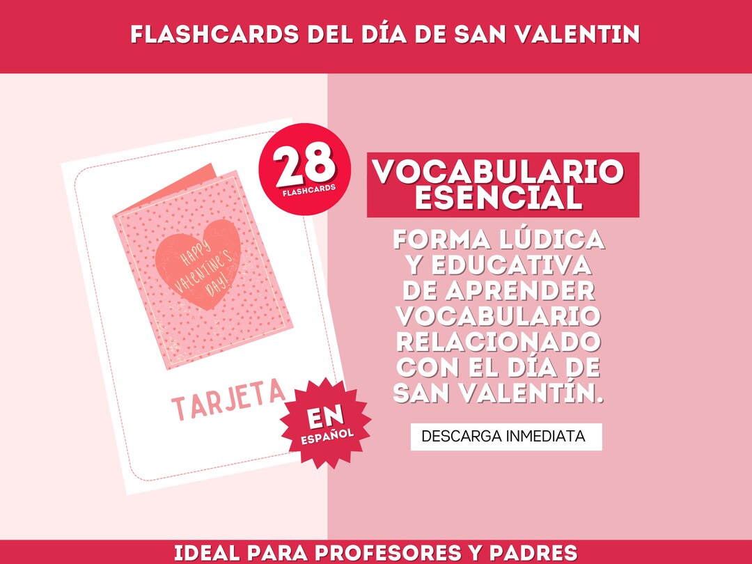 Flashcards Día San Valentin Español, Flashcards Para Clases De Español ...