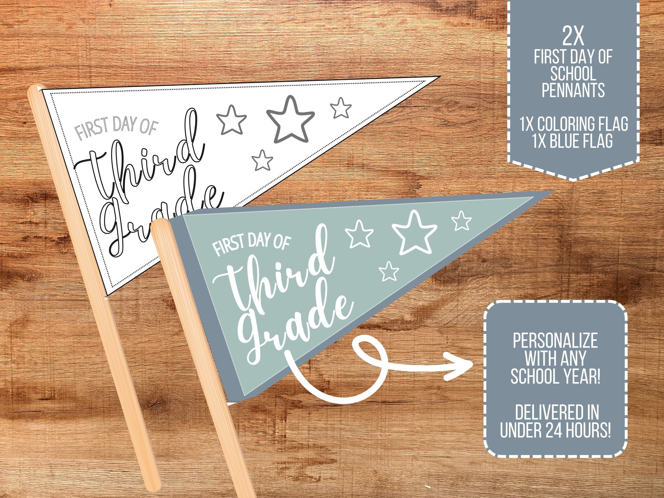 First Day of School Pennant Flag: DIY Printable (digital Download) - Etsy