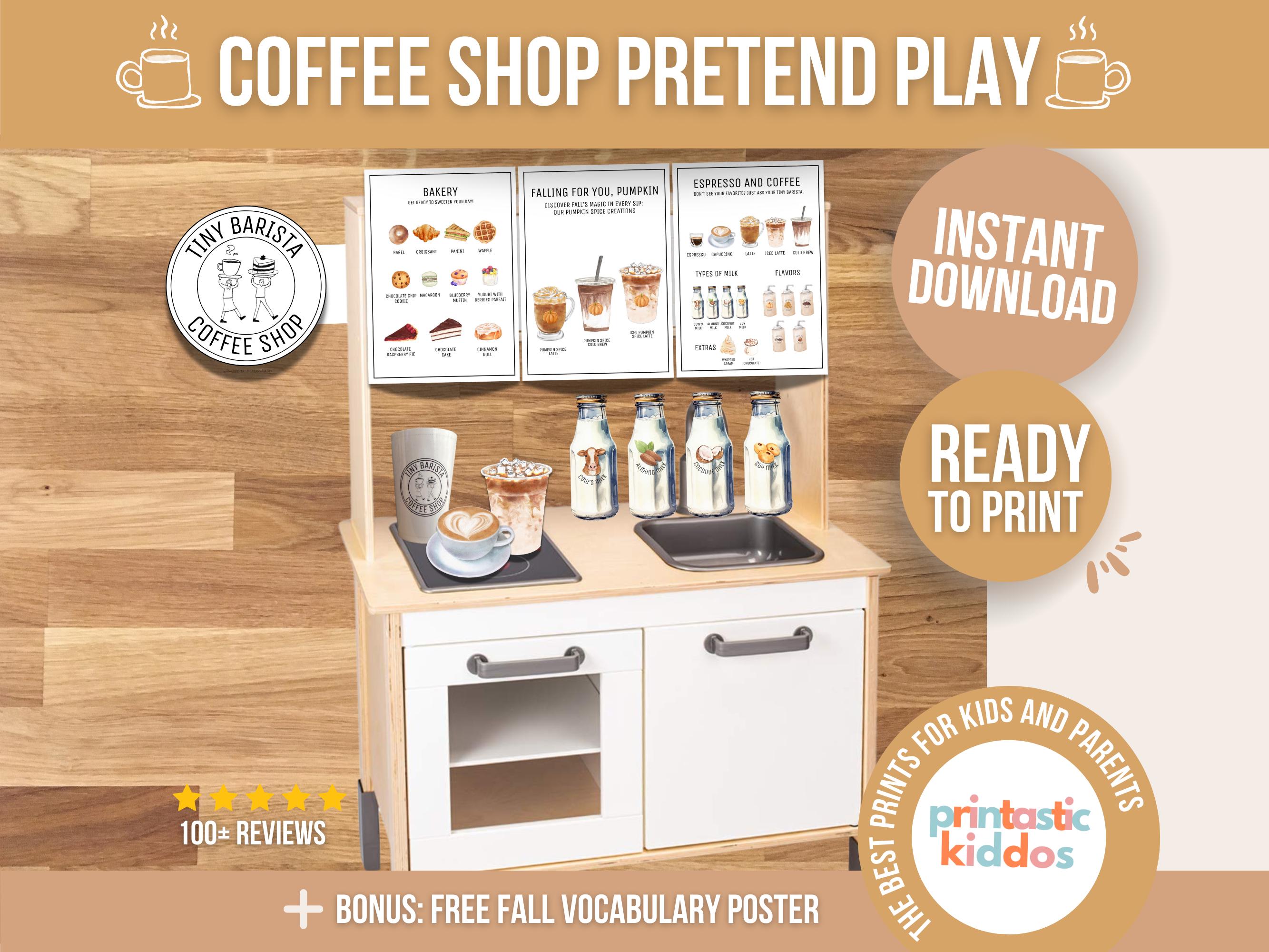 Printable Coffee Shop Pretend Play Set: Barista Role Play (instant ...