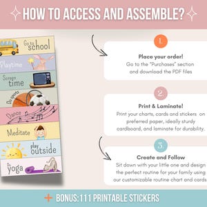 Visual Schedule for Kids, Reward Chart With Stickers, Daily Routine ...
