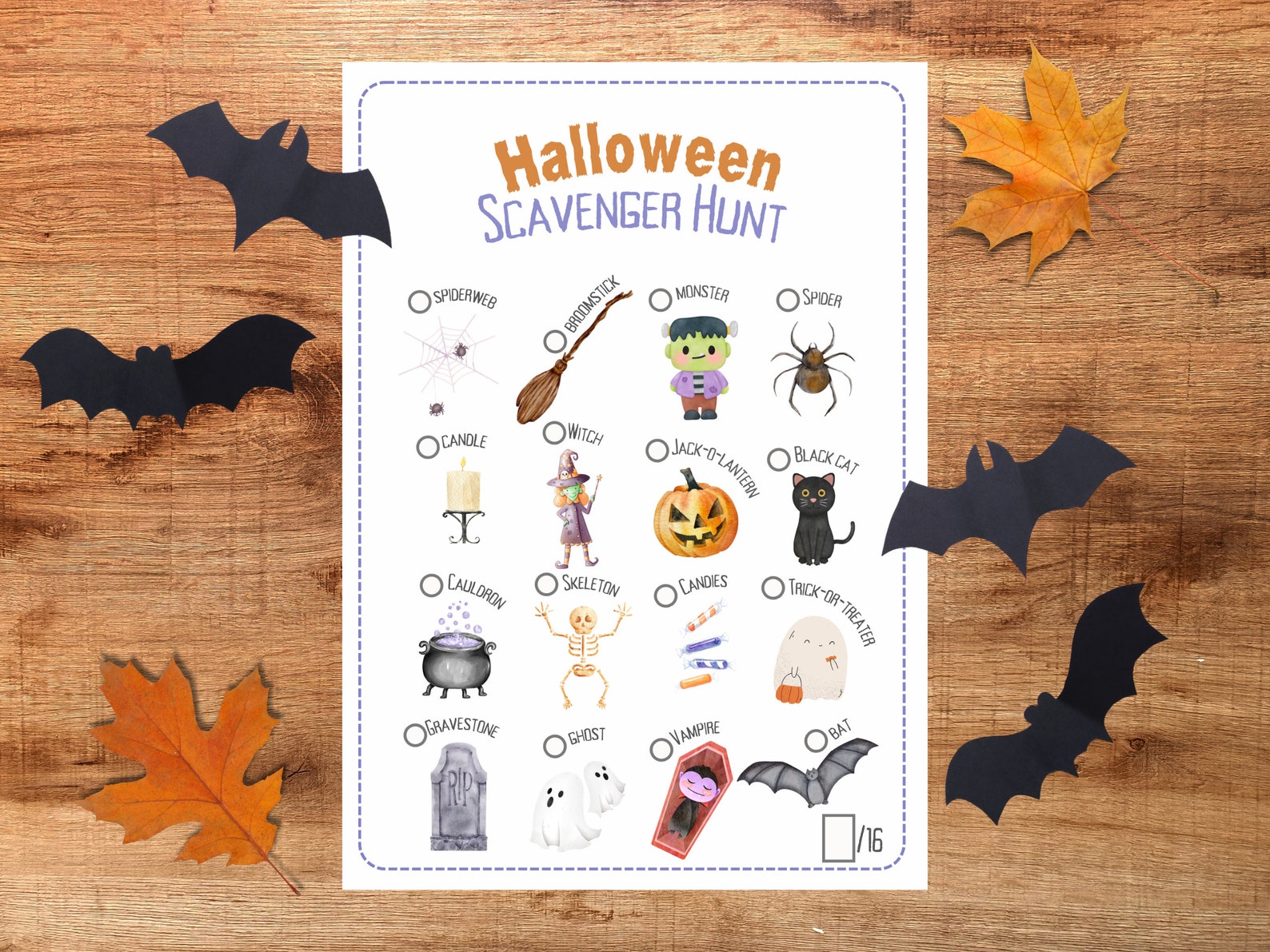 Printable Halloween Scavenger Hunt for Kids - Fun Halloween Party Game ...