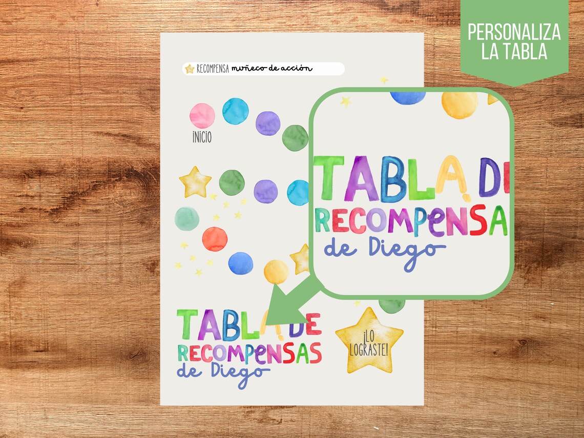 Custom Sticker Chart in Spanish | Tabla De Recompensas Para Niños ...