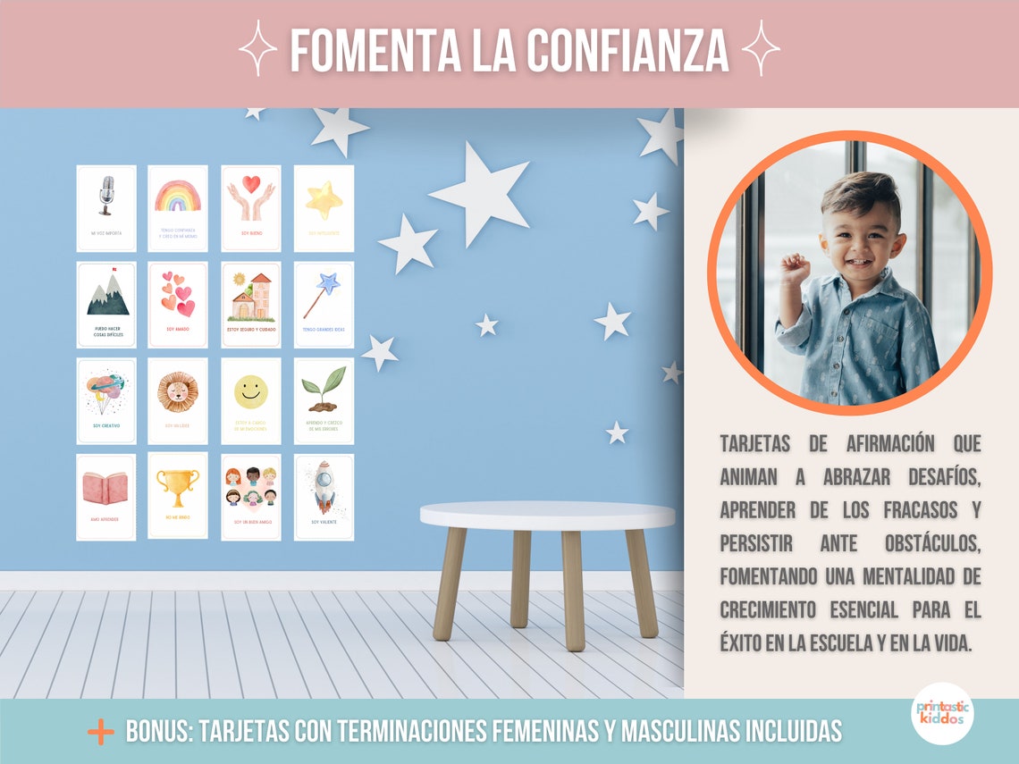 Tarjetas de afirmaciones positivas para niños en español / Positive ...