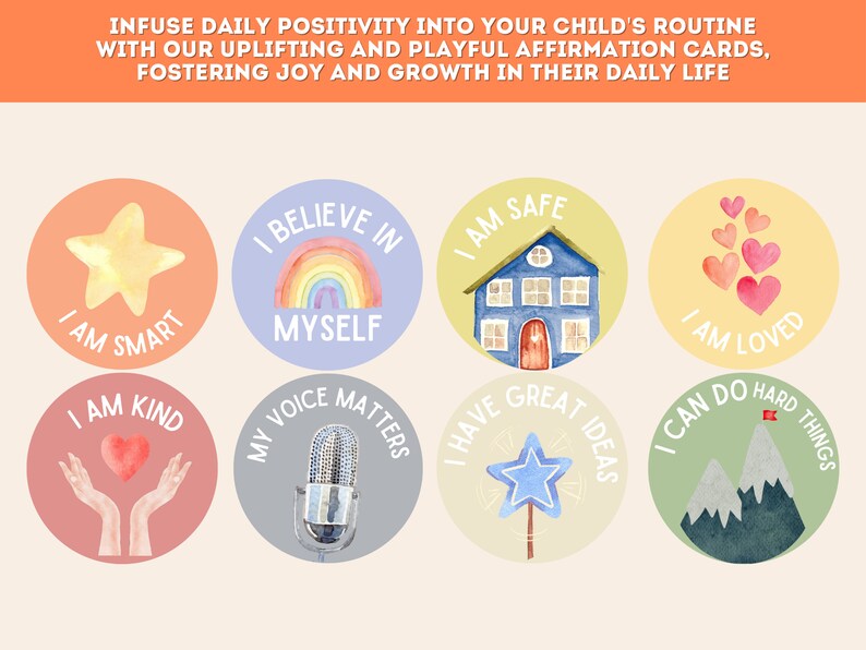 Printable Positive Affirmation Cards for Kids, Inspirational Learning ...
