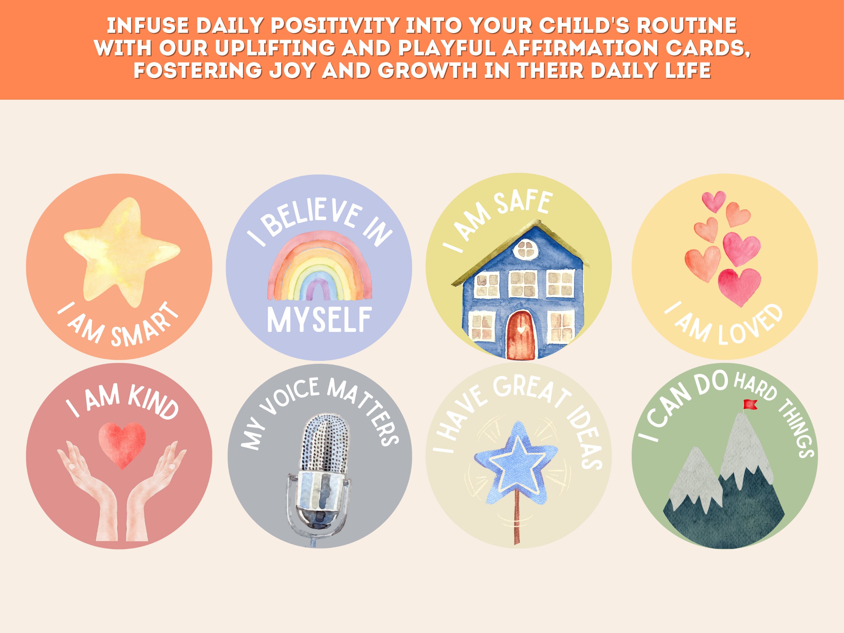 Printable Positive Affirmation Cards for Kids, Inspirational Learning ...