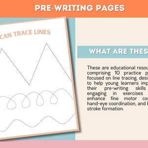 Tracing Practice, Pre-writing Worksheets, Line Tracing, Toddler ...