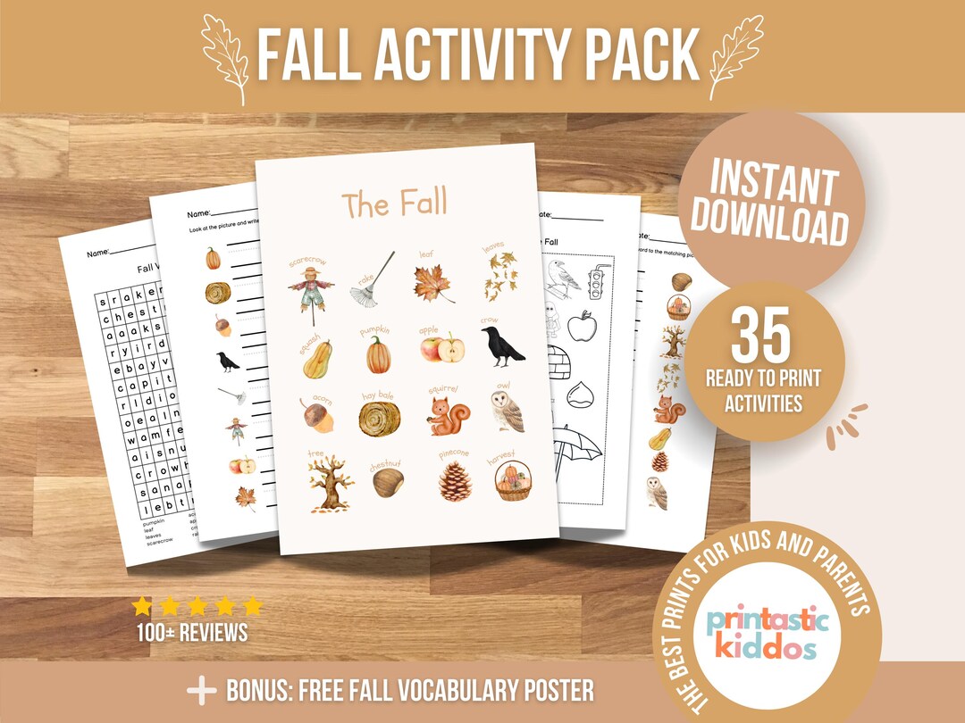 Autumn Busy Book for Kids, Printable Fall Learning Pack, Fun Fall ...