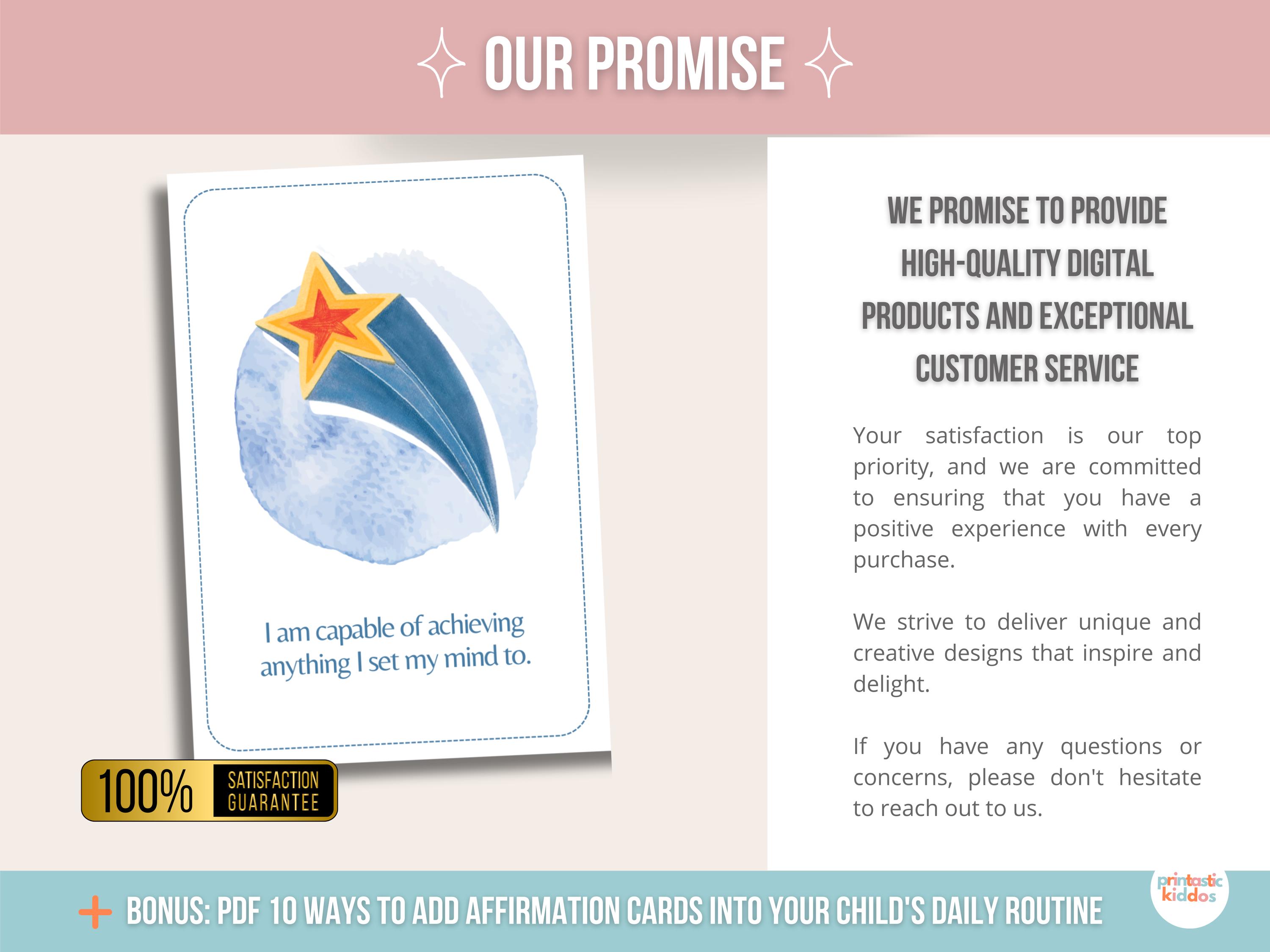 Printable Affirmation Cards for Kids: Positive Empowerment (digital ...