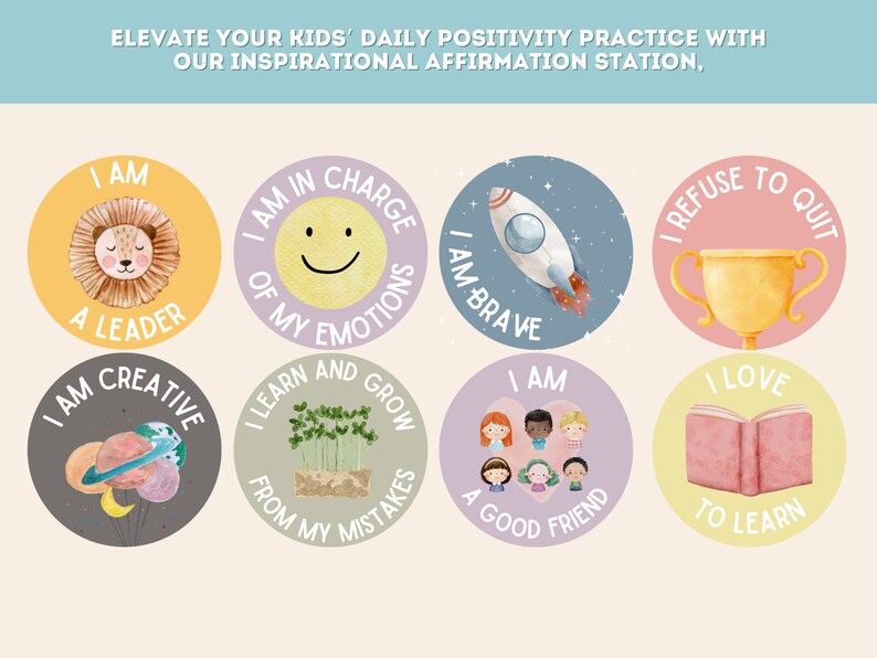 Printable Positive Affirmation Cards for Kids, Inspirational Learning ...