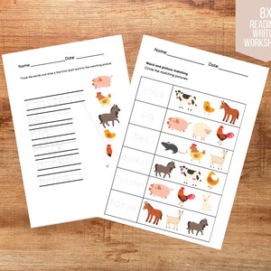 Farm Animals, Busy Book Printable, Printable Flashcards, Preschool Busy ...