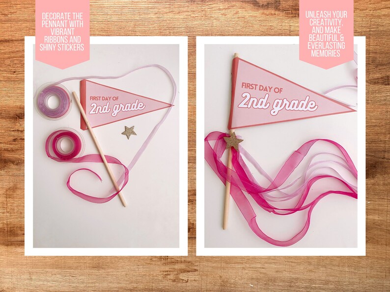 First Day of School Printable Pennant Flags Custom Printable - Etsy