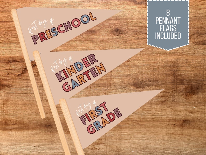 First Day of School Pennant Flag Pennant Flag Printable 1st Day of ...