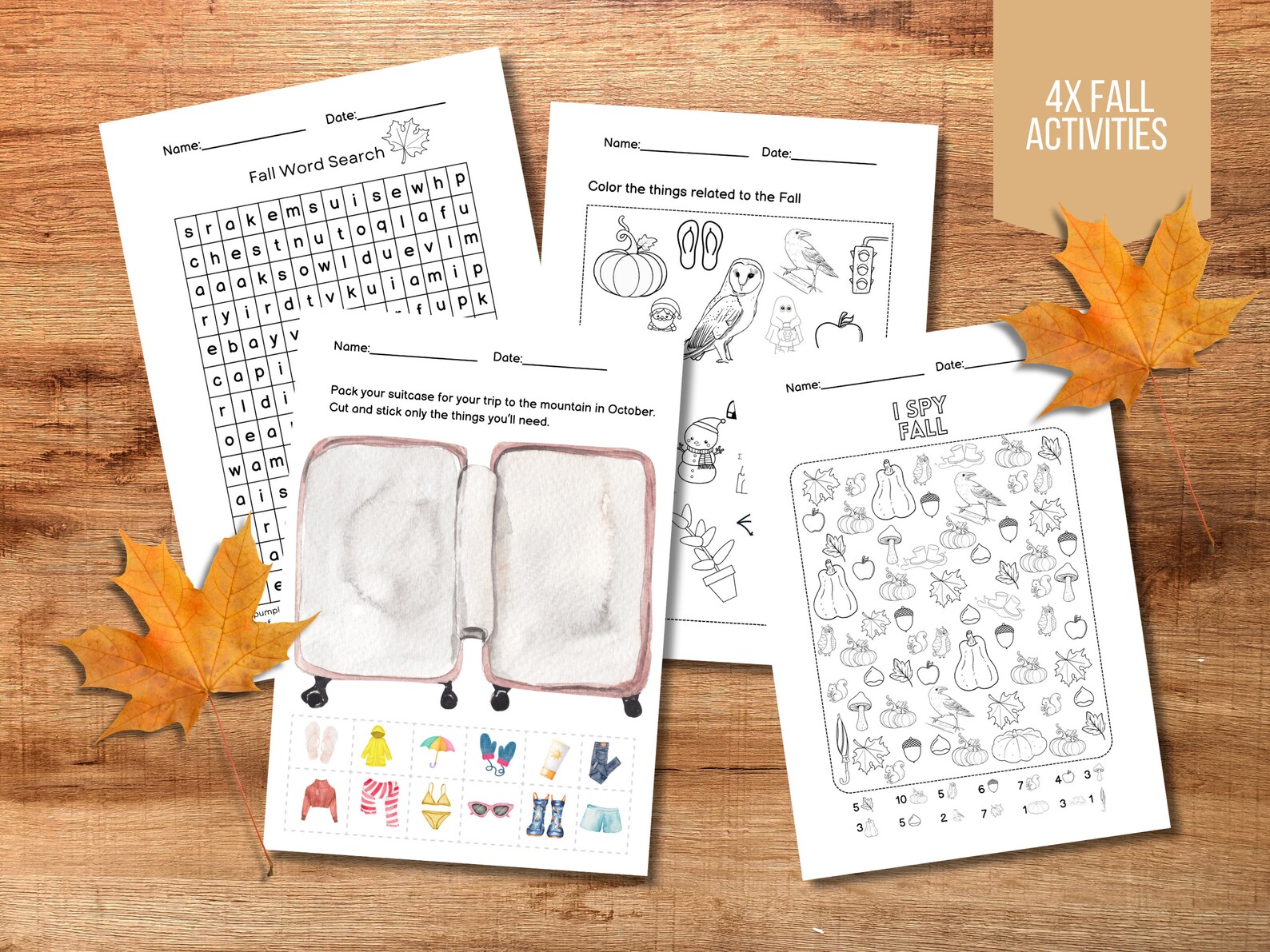 Fall Busy Book Printable, Printable Flashcards, Fall Coloring Pages ...
