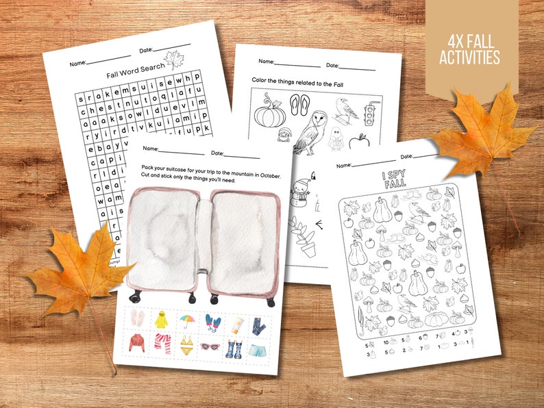 Fall Busy Book Printable, Printable Flashcards, Fall Coloring Pages ...